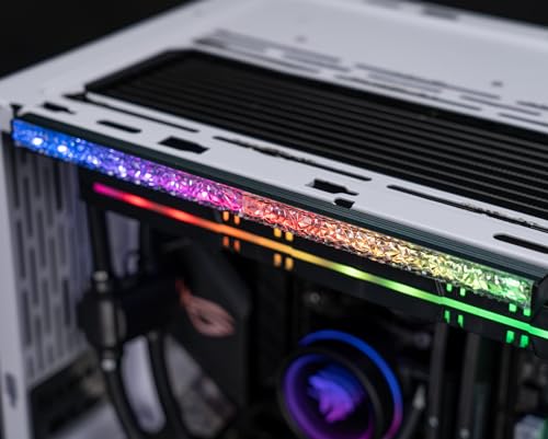 AsiaHorse Acrylic ARGB LED Strip for PC Case with 5V 3-pin ARGB LED and 4-pin Header, Compatible with Aura SYNC, Gigabyte RGB Fusion, MSI Mystic Light Sync - 5.6inches