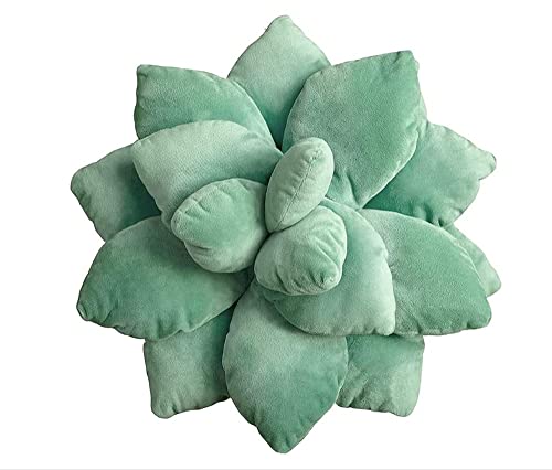17.7in 3D Succulent Pillow, Green Plush Cactus Succulent Pillow, Green Succulent Throw Pillow for Bedroom or Living Room Home Decoration, Novelty Cactus Pillow
