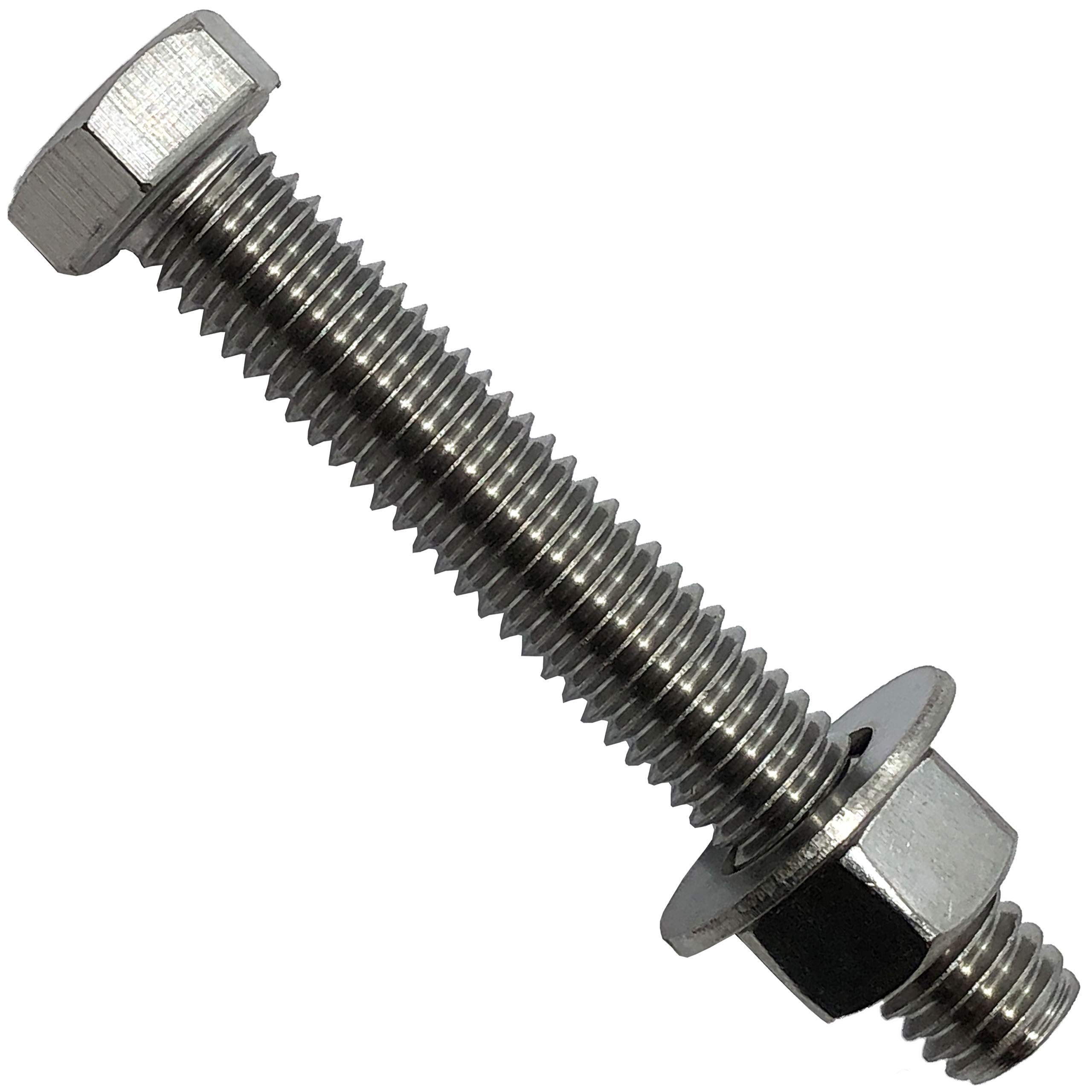 3/8" -16 x 2.5. 304-STAINLESS Steel Bolts, Nuts & WASHERS - 18-8 HEX Head Bolt - 304 Grade. General Purpose (10) Bolts + (10) Nuts + (10) Washers