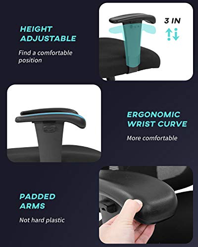 Big and Tall Office Chair 400lbs Wide Seat Mesh Desk Chair Massage Rolling Swivel Ergonomic Computer Chair with Lumbar Support Adjustable Arms Task Chair for Heavy People