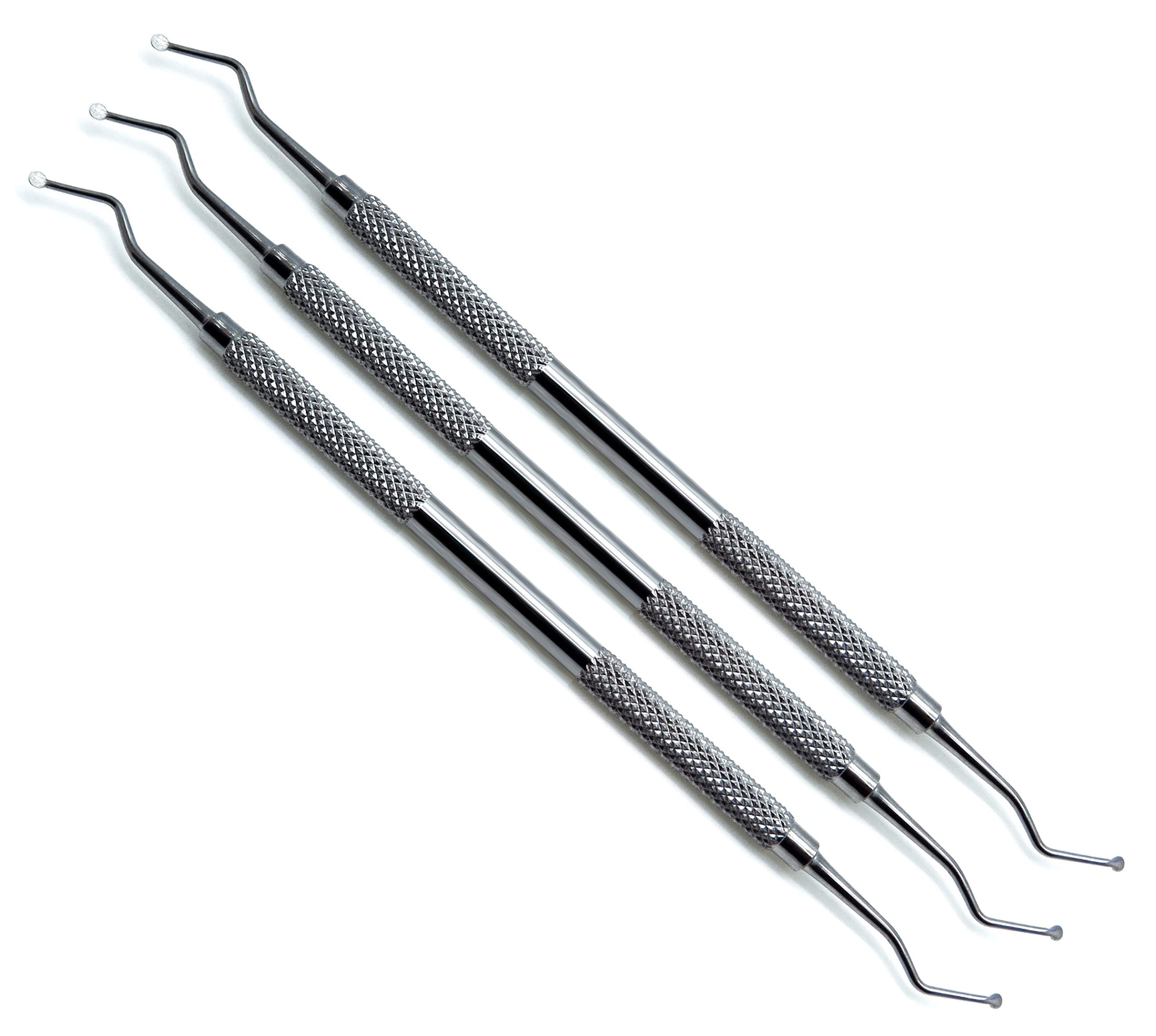 3 Pcs Dental Restorative Excavator 127/128, 2mm Spoon New Double Ended Instrument