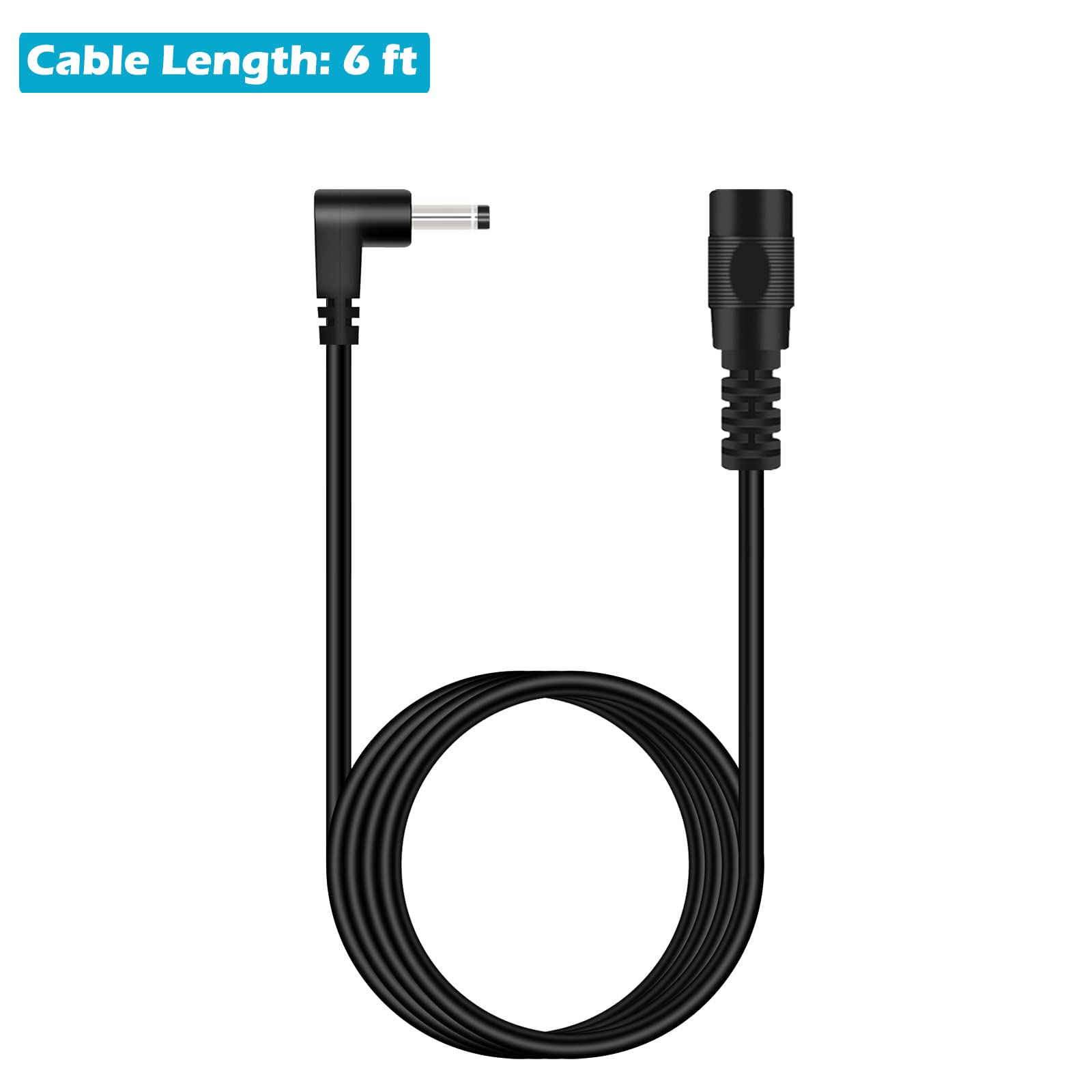 Fancasee (2 Pack 6 ft 3.5mm x 1.35mm DC Power Extension Cable 90 Degree Right Angle Male to Female Plug Jack Extension Cord for IP Camera CCTV Security Camera Surveillance LED