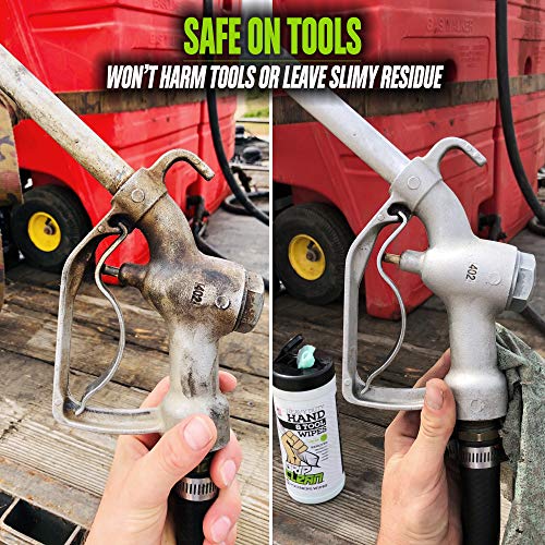 Grip Clean | Heavy Duty Hand Wipes & Cleaning Wipes for Hands, Tool, & Surfaces. Waterless Hand Cleaner For Auto Mechanics & Tool Cleaner Wipes- Citrus Scented Cleansing Wipes Remove Grease, Oil, Paint, Inks & more (72ct)