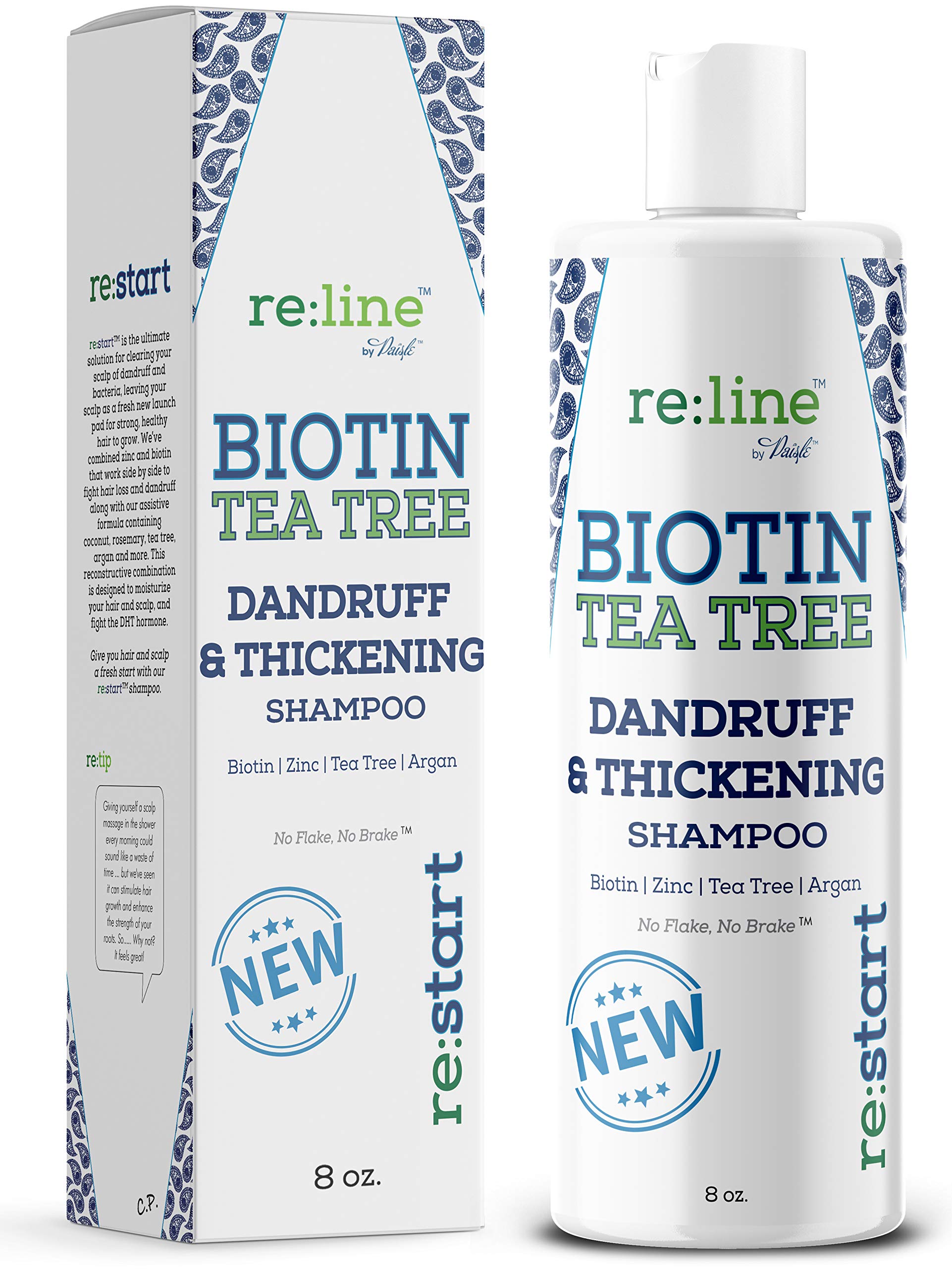 Anti Dandruff Shampoo for Men Tea Tree Oil Shampoo for Dandruff Treatment Natural Zinc Shampoo for Thinning Hair Thickening Shampoo for Men Hair Loss Mens Biotin Shampoo Anti Itch Bad Itchy Dry Scalp