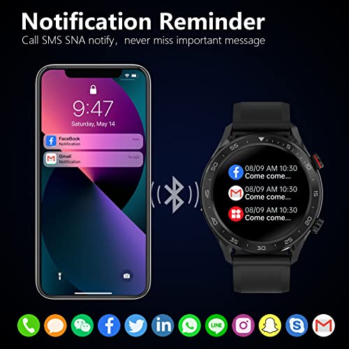 Bebinca GT2 Pro Smart Watch for Men (Make/Receive Call), SpO2/Real-time Heart Rate/Sleep Monitor/Voice Assistant Fitness Tracker, Built-in MP3 for iPhone Samsung Android Phones, Silicone Bands