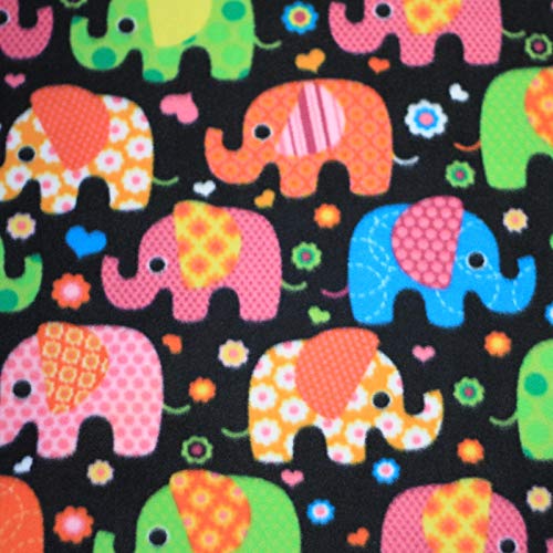 Elephants Anti-Pill No-Sew Throw Fleece Fabric Kit (50x60)