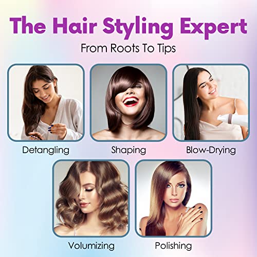 Alpree Classic Styling Hair Brush 9 Row - For Natural, Thick, Curly Hair | Classic Nylon Bristle Styling & Detangler, Great For Creating Ringlets, For Separating, Shaping & Defining Curls -