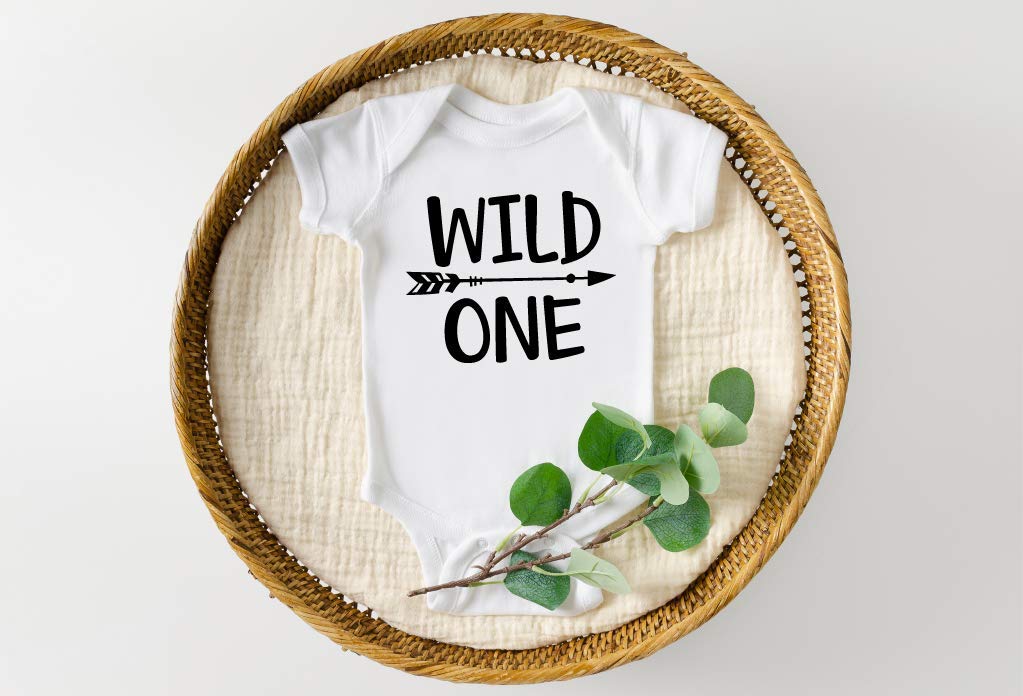 Bump and Beyond Designs Boy First Birthday Shirt, Wild One (12-18 Months, Short Sleeve) White