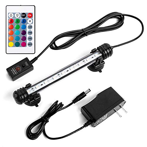 iKefe 7.5" Color Changing LED Fish Tank Aquarium Submersible Light with Remote / Colored Aquarium LED Tank Lights Fixture for Underwater Decorations, Plant Grow, Saltwater Freshwater Fish, KR5007