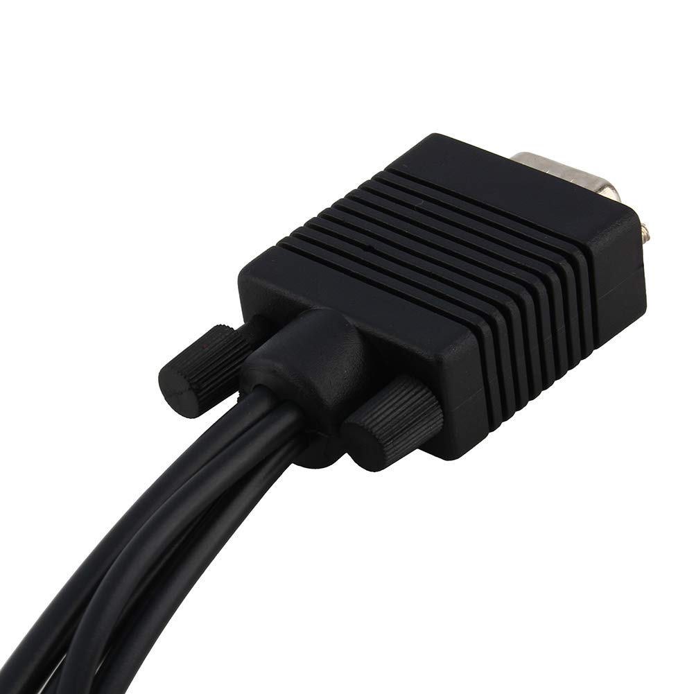 Delaman Cable Adapter, Standard Sub-D VGA Input SVGA to S-Video 3 RCA Jack Video TV AV Converter Cable Adapter for PC Laptop Desktops