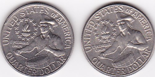 1776-1976 and 1776-1976-D U.S. Washington "BiCentennial" Quarter.
