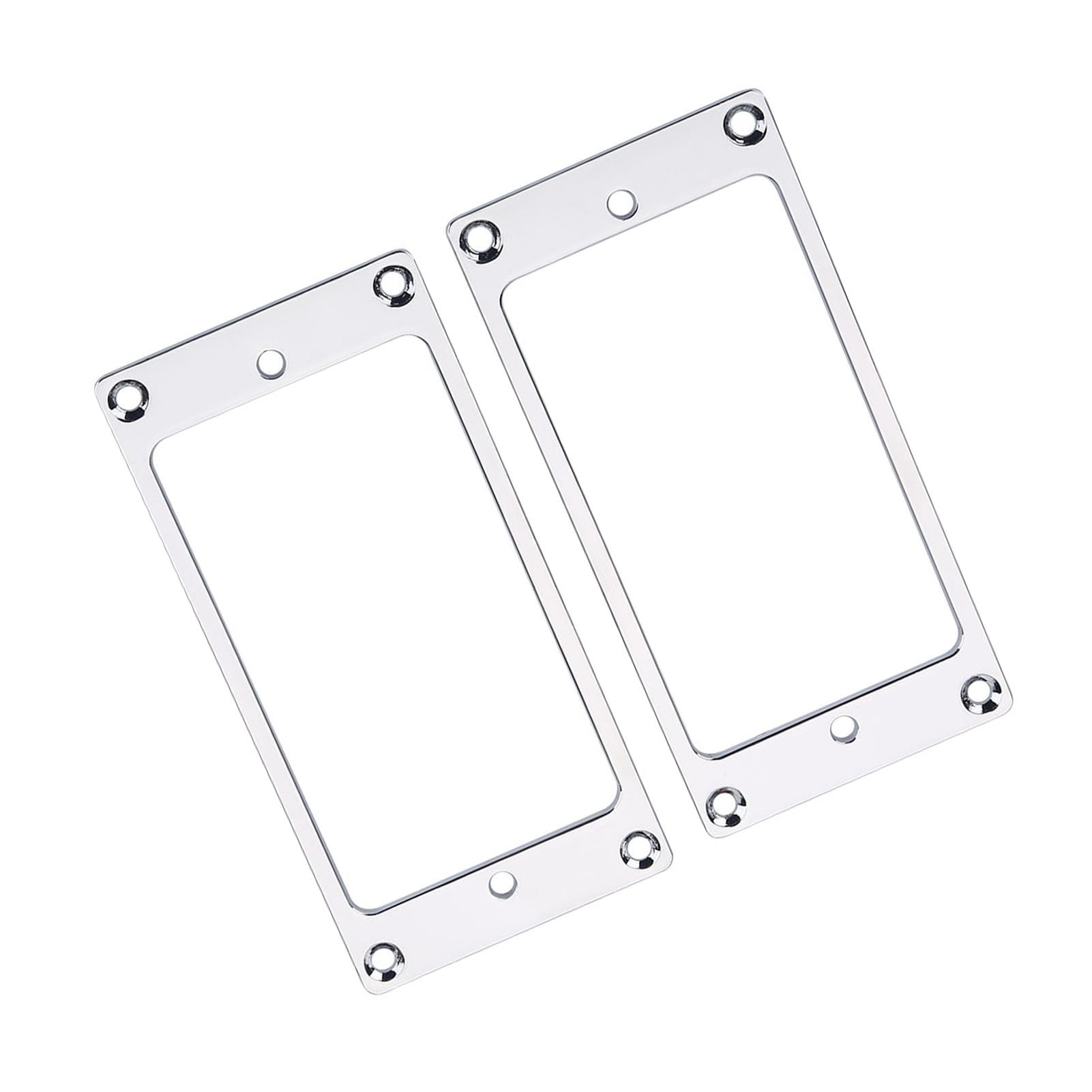 2 Pcs Metal Flat Humbucker Cover Guitar Pickup Frame Mounting Ring (Silver) Chrome Pickup Rings Humbucker Mounting Ring Chrome Guitar Pickup Rings