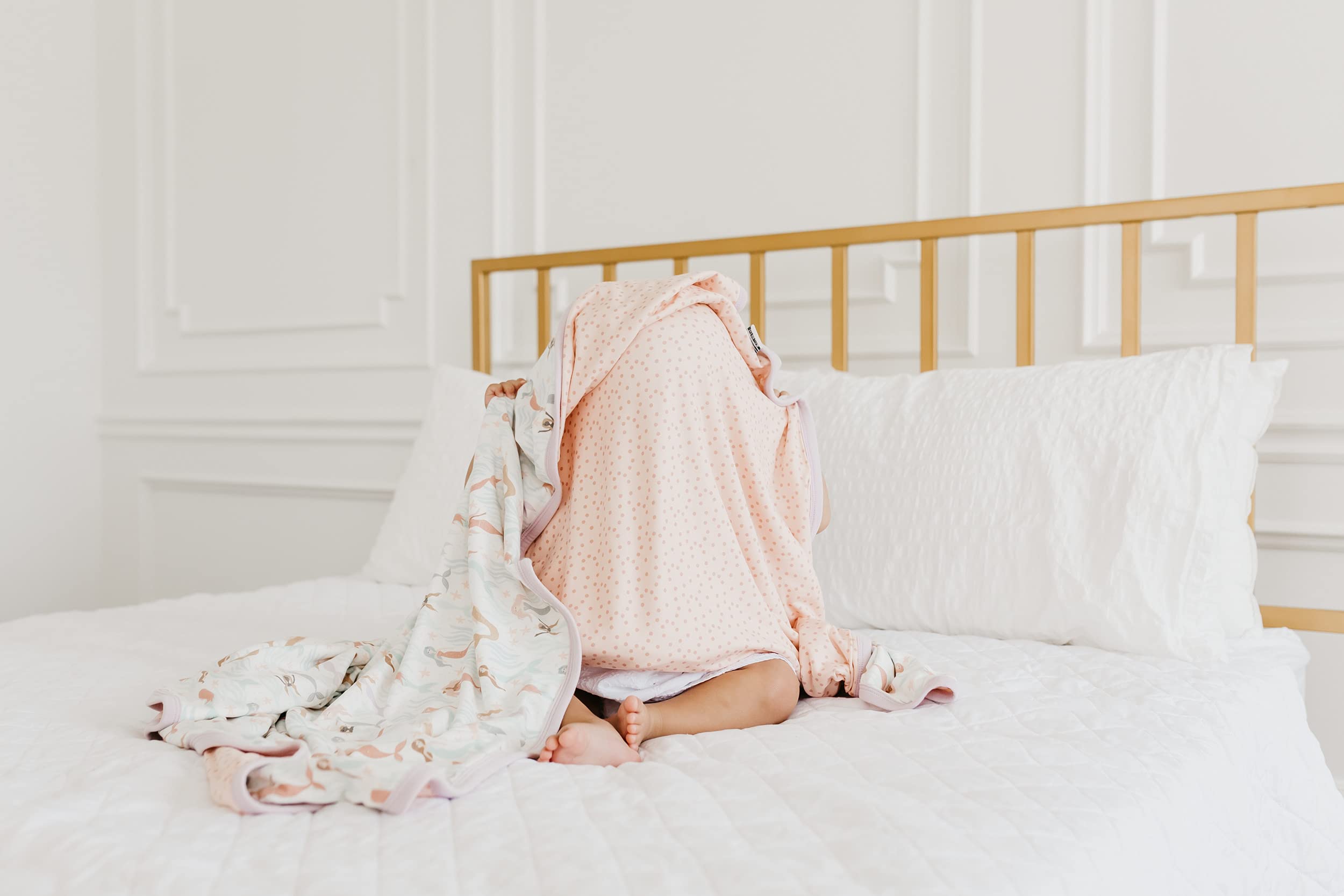 Large Premium Knit Baby 3 Layer Stretchy Quilt Blanket Coral by Copper Pearl