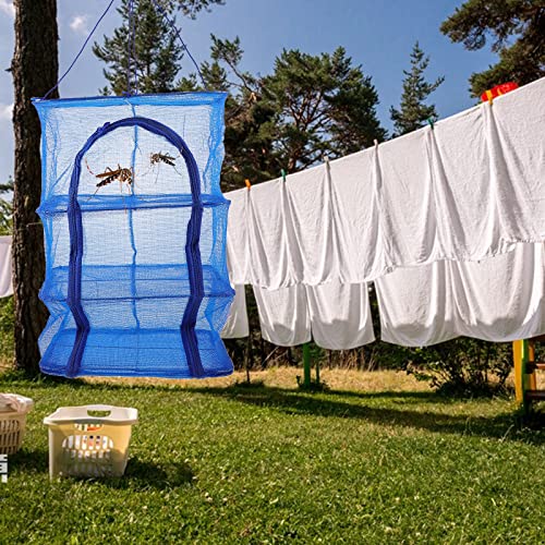 BESPORTBLE Drying Rack 4 Layers Folding Hanging Mesh Dryer for Shrimp Fish Fruit Vegetables Herb, 66X35X35cm with Buckle