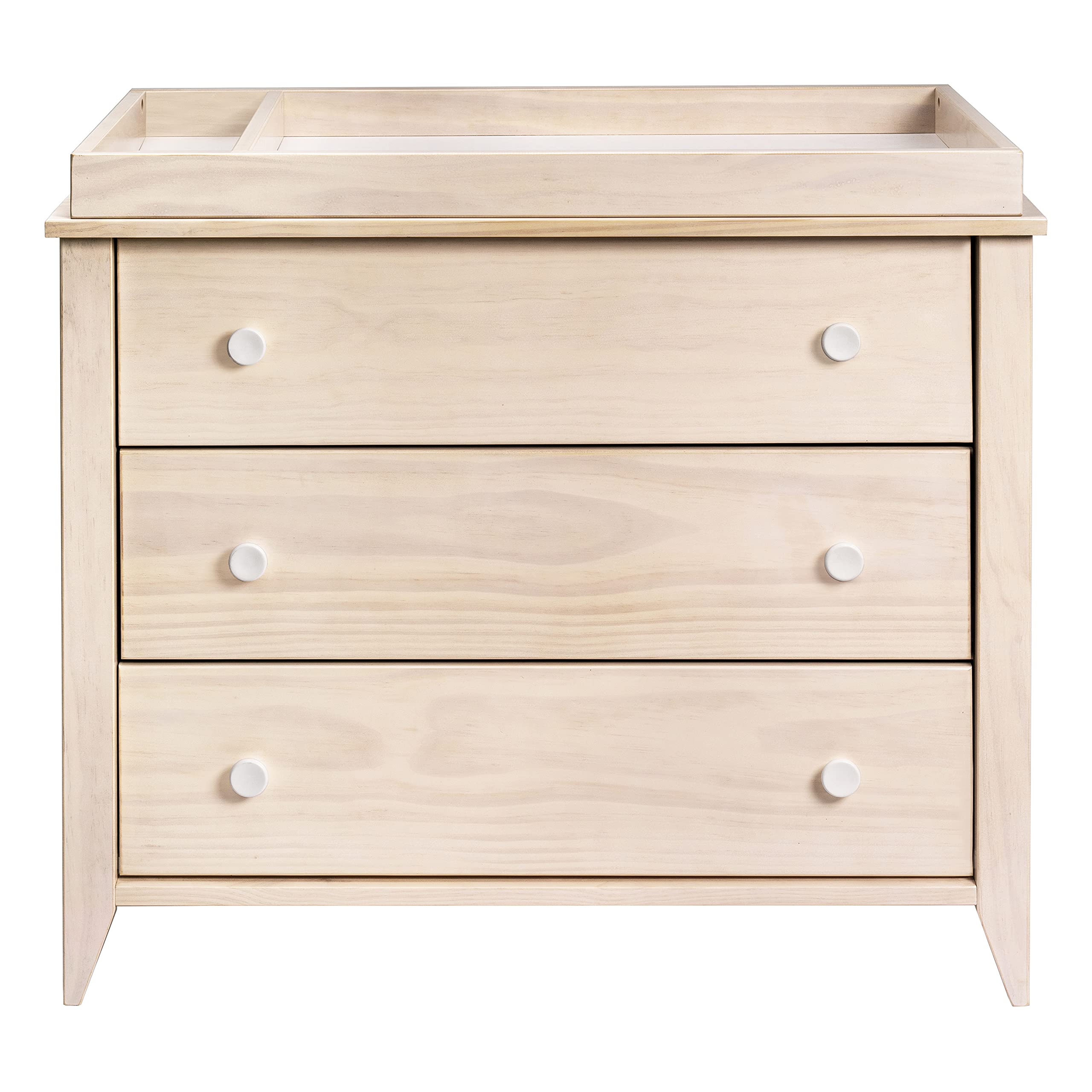 Babyletto Sprout 3-Drawer Changer Dresser with Removable Changing Tray in Washed Natural and White, Greenguard Gold Certified