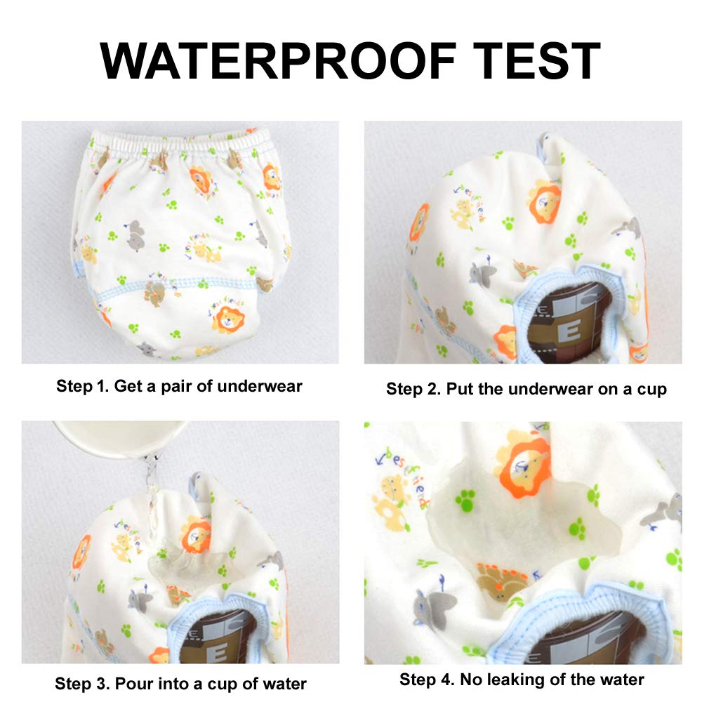 Orinery Cotton Reusable Baby Training Pants Unisex Potty Toddler Underpants Kids Waterproof Breathable Underwear 6-Pack (TP002-A, 6-12 Months Old)