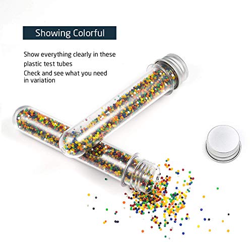 Acrux7 30 Pack Clear Plastic Test Tubes with Screw Caps, 45ml Clear Botanical Bath Salt Tubes 1x5 inch for Beads, Gumball, Candy Storage, Decorate(25x140mm)