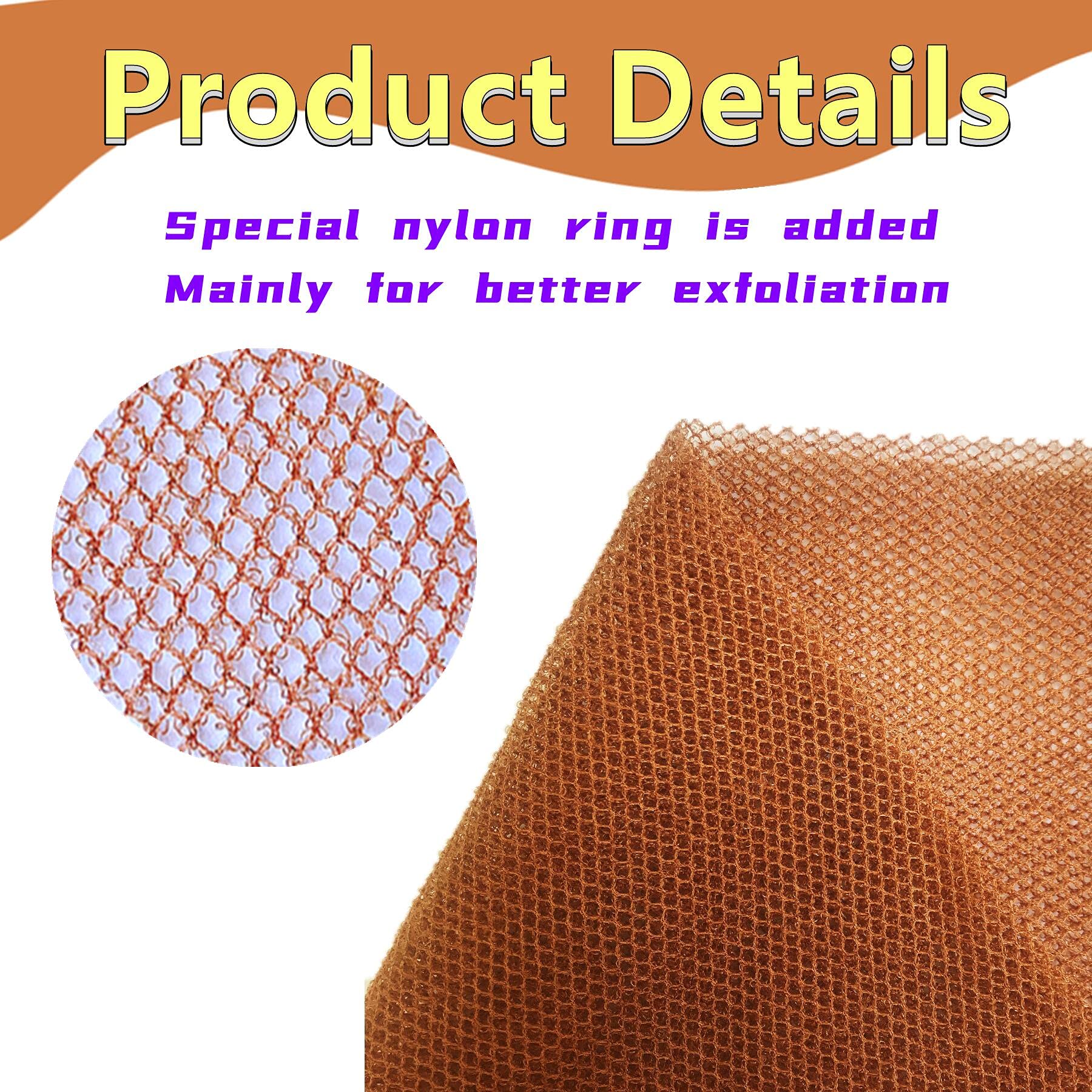 African Net Long Bathing Sponge,Net Exfoliating Back Scrubber for Body,Exfoliating Back Towel,Pack of 1 (Brown)