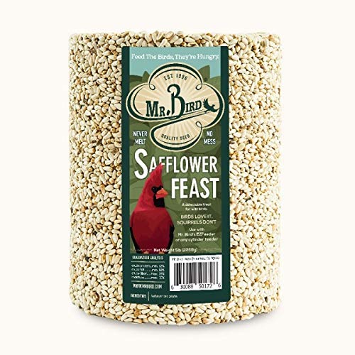 4-Pack of Mr. Bird Safflower Feast Large Wild Bird Seed Cylinder 5 lbs.
