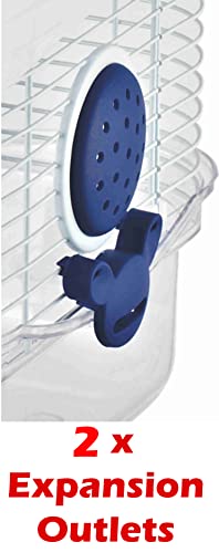 3-Solid Floor Levels Habitat Hamster Rodent Gerbil Mouse Mice Cage with Top Large Running Ball (Blue)