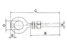 US STAINLESS 2 Pieces Stainless Steel 316 Eye Bolt 1/4" x 4" UNC Short Thread Marine Grade Pitch of 20