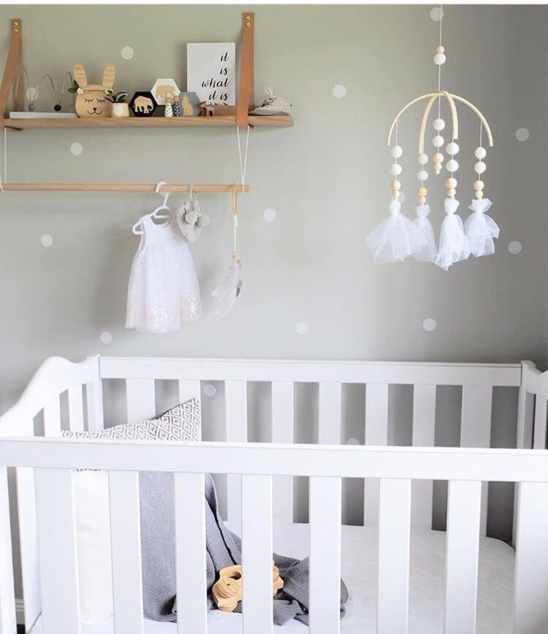 LOOGOOL DIY Baby Mobile Kit Natural Wood Bed Bell Wind Chime Baby Bedroom Ceiling Mobiles Toys Newborn Gift (Star)