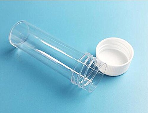 10PCS 25ml 0.85oz Clear PS Plastic Daily Necessities Cosmetic Cleaning Vials Containers Test Tubes Vials Sample Bottle with Screw Cap
