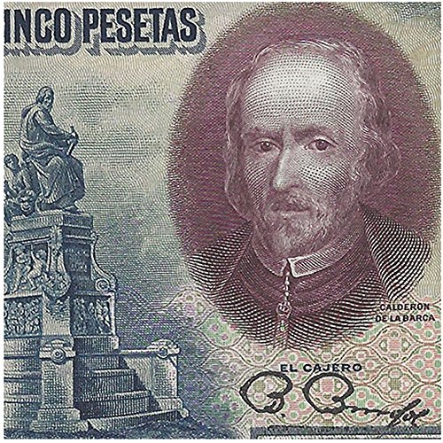 1928 ES LOVELY 1928 25 PESETA BANKNOTE w BARCA (SPAIN'S SHAKESPEARE) by BRADBURY WILKINSON 25 Pesetas Crisp AU