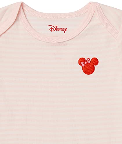 Amazon Essentials Disney | Marvel | Star Wars | Princess Baby Girls' Short-Sleeve Bodysuits, Pack of 6, Minnie Rainbow Chaser, 18 Months