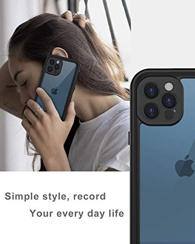 LOVE BEIDI Design for iPhone 12 Pro Max Waterproof case 6.7'', Full Body Shockproof case for iPhone 12 Pro Max Case with Screen Protector, Dust Proof Phone Case Cover for iPhone 12 Pro Max (Black)