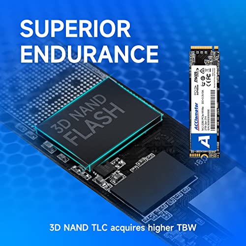 Acclamator 256GB NVMe SSD PCIe M.2 2280 Internal SSD, High Performance Solid State Drive for Laptop and Desktop Read Speed Up to 2000MB/s N20