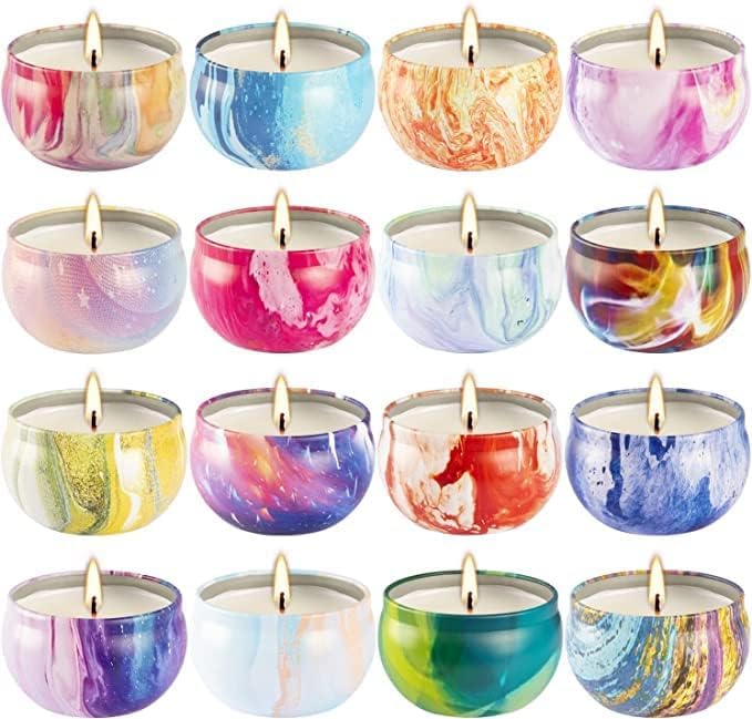 16 Pack Painting Scented Candles Gift Set Strong Fragrance Aromatherapy Candles Natural Soy Wax Candles Gifts for Home Scented Decoration Valentine'sDay Mother'Day,Friend,Wife