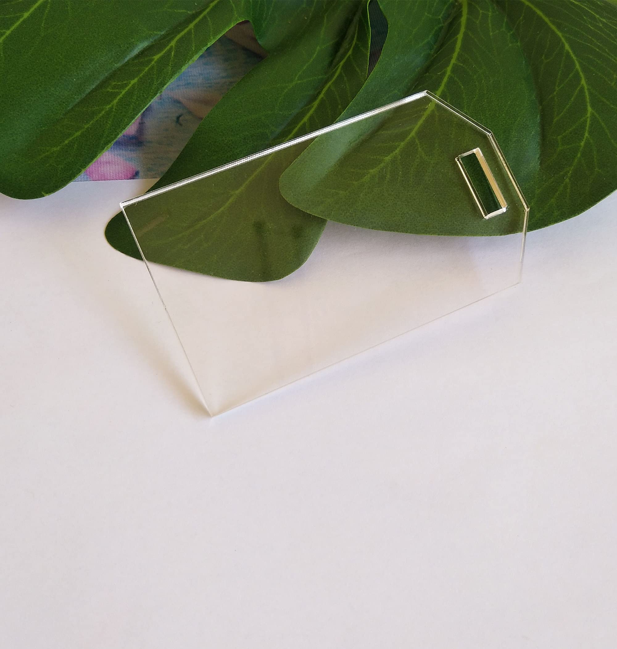 10pcs Acrylic Laser Cut Reserved Tags,Luggage Tag Wedding Place Cards,Acrylic Reserve Seating Tag,Blank Acrylic Keychain (Clear)