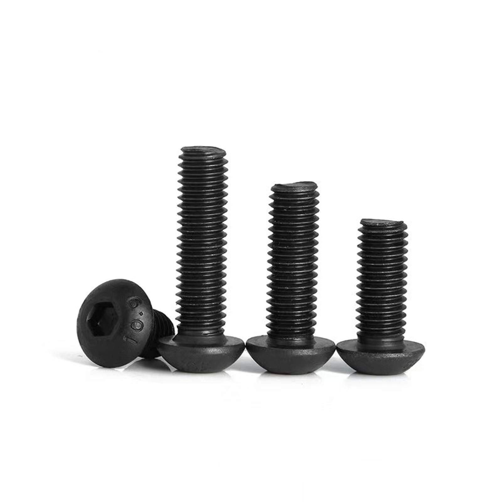 30 Pcs M4-0.7 x 45mm Button Head Socket Cap Screws, 10.9 Grade Alloy Steel, Allen Socket Drive, Black Oxide Finish, Full Thread (10.9 Grade,M4-0.7 x 45mm,30 Pcs)