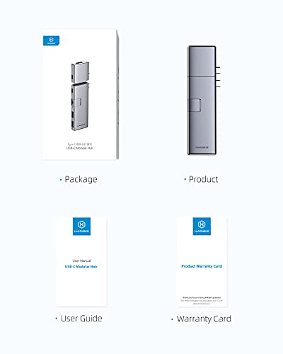 Hagibis USB C Hub Modular Magnetic USB Type-C Hub with 4K@60Hz HDMI, Separated Dual USB-C Adapter for MacBook Pro Air M1/2020/2019/2018 iPad Pro, Gigabit Ethernet, USB 3.0, 100W Power Delivery (RJ45)