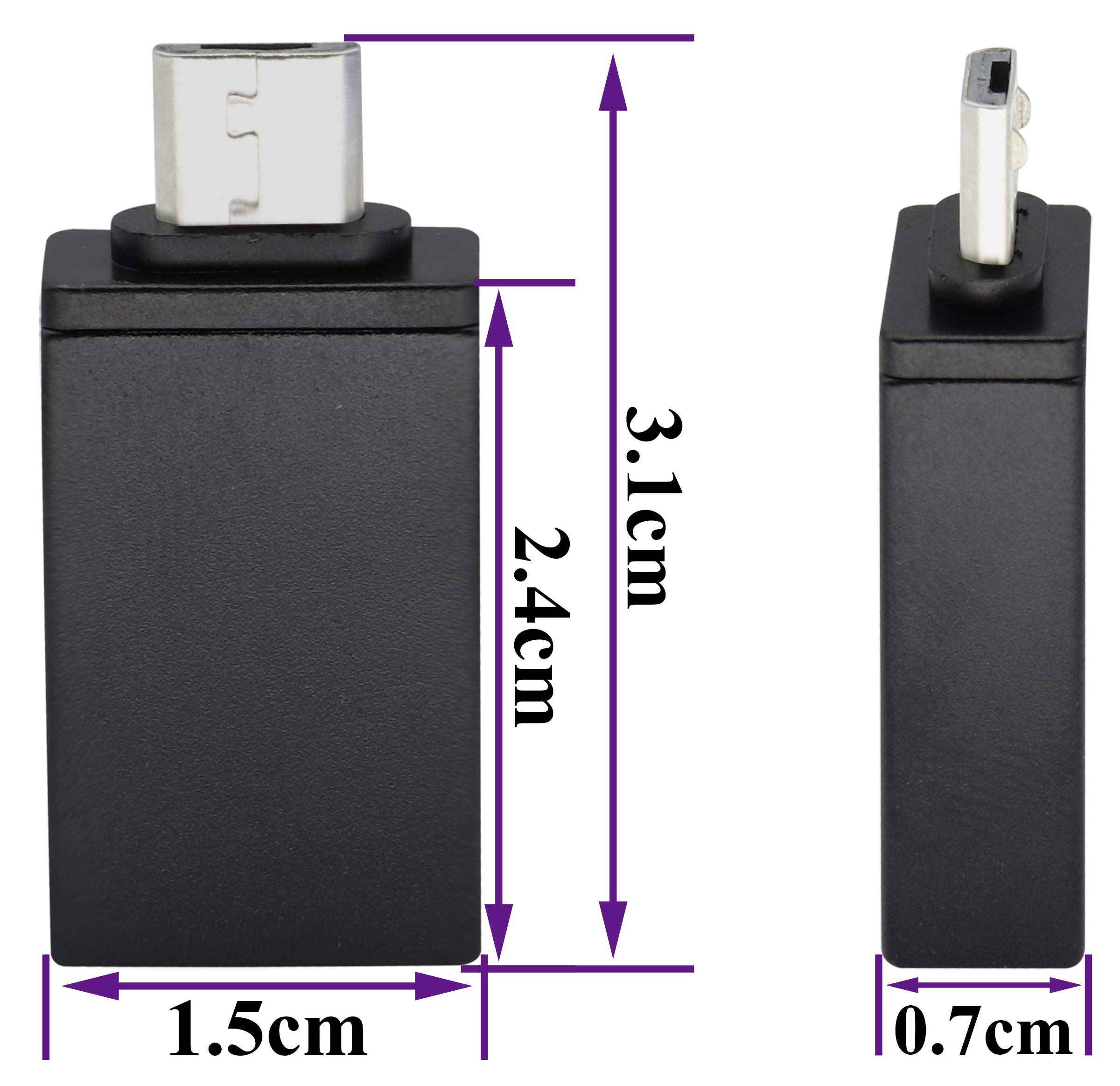 AAOTOKK OTG Micro to USB Adapter, Aluminum Alloy Micro USB Male to USB 2.0 A Female OTG (On The Go) Adapter for Android Smartphone Tablets More USB and Micro Devices (2 Pack-Black)