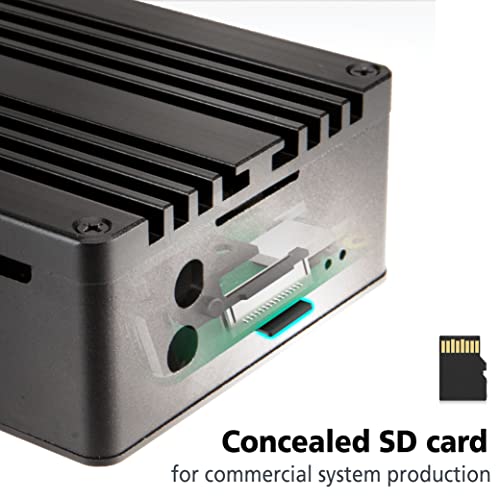Akasa Pi-4 | Raspberry Pi 4 Case | Fanless Pi Case | Aluminium | Concealed SD Card Slot | Compatible with Raspberry Pi 4 Model B | Black | A-RA08-M1B