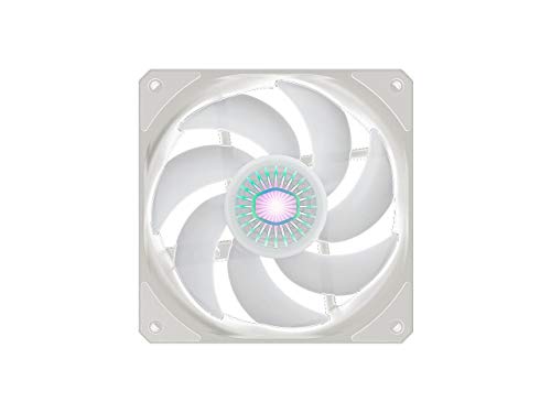 Cooler Master SickleFlow 120 ARGB Fan (White Edition) - 120mm Square Frame Fan, Air Balance Curve Blade Design, PWM Control for Computer Case & Liquid Radiator (SickleFlow 120 ARGB, White)