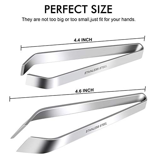 Fish Bone Tweezers, Professional Stainless Steel Flat and Slant Pliers Set for Kitchen Salmon Trout, 2 Pcs