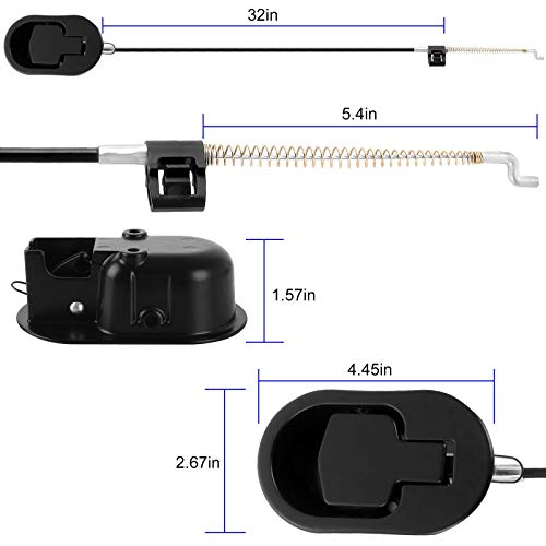 APACALI Recliner Pull Cable Replacement Set of 2, Universal Black Sofa Couch Recliner Release Cables with Metal Pull Handle fits Most Recliner Brands, Hook Exposed Cable Length (4.75")