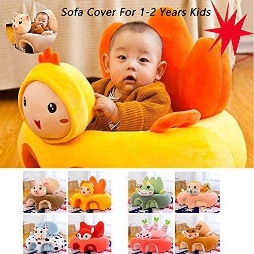 JIAOAO 1 Pcs Cute Baby Sofa Cover,Sofa Chair Baby,Baby Support Sofa Chair Baby Learning Seat Plush Shell Chairs for Babies.(No Filling)
