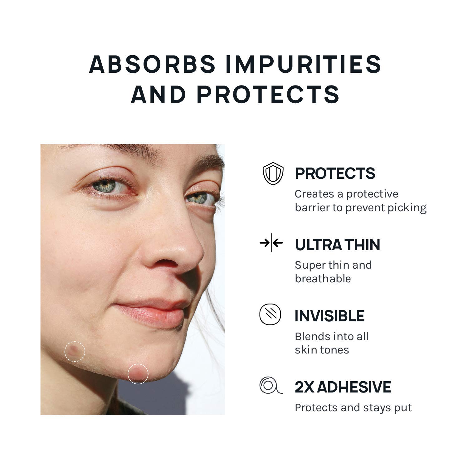 AOA STUDIO Absorbing Cover Healing Invisible Acne Patch Blemish Spot, Treatment, Facial Acne Patch Vegan, Cruelty Free, Hydrocolloid, Two Sizes 10mm 12mm (Total 84 Counts)