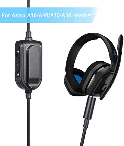 Aimuli A10 A40 Replacement Audio Cable Inline Mute Volume Control for with Microphone Astro A10/A40/A30/A50 Headsets Cord, Xbox One Play Station 4 PS4 Headphone Audio Extension Cable 6.5 Feet