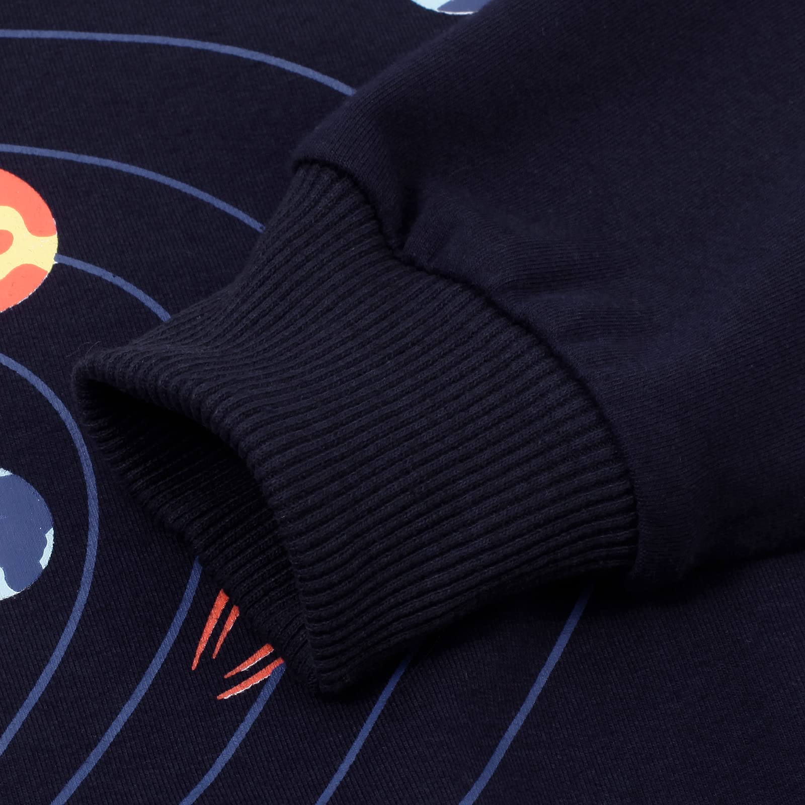 Akyzic Boys Space Galaxy Sweatshirts Cool Planet Fleece Sweater Toddler Pullover Tops Long Sleeve Crewneck Kids Solar System Shirt 6t / 130