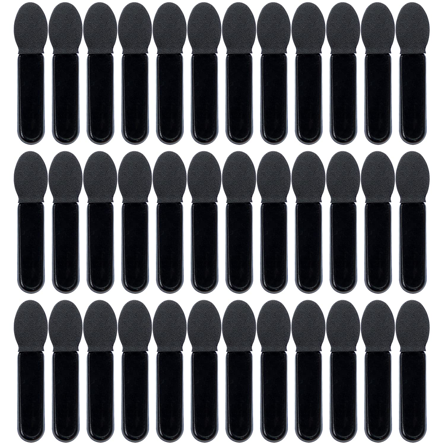 AUEAR, 50 Pack Disposable Eye Shadow Brushes Applicators Sponge Oval Tipped Dual Sides Brush Makeup Tool Black