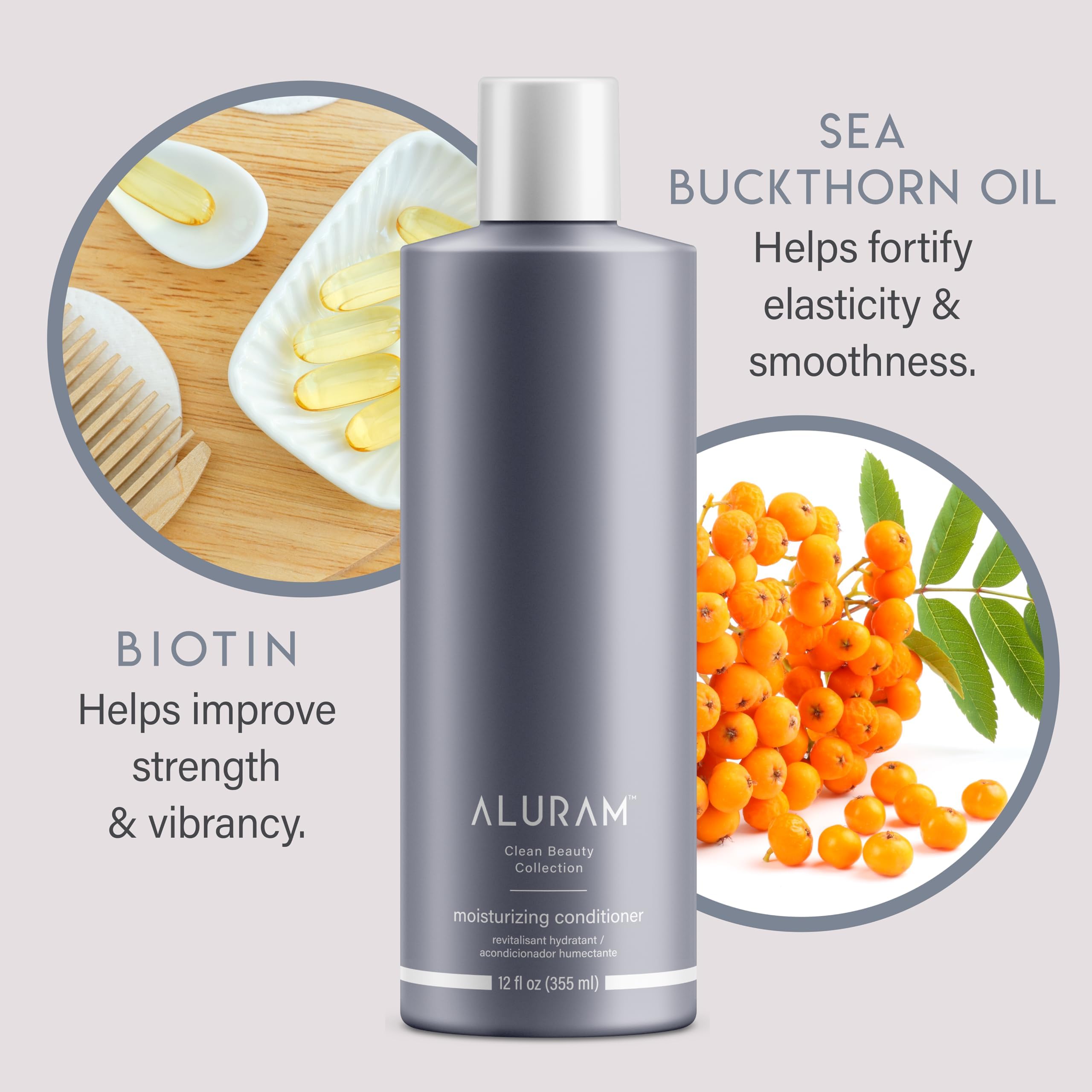ALURAM Coconut Water Moisturizing Conditioner for Men and Women, Clean Hydration and Shine for Medium to Coarse Textured Hair, 12 Fl Oz