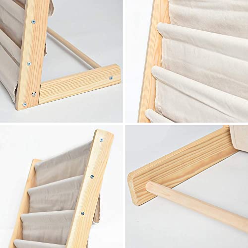 Morimoe Sling Bookshelf Kids Book Rack Storage, Natural Beige (Beige, W:75cm)