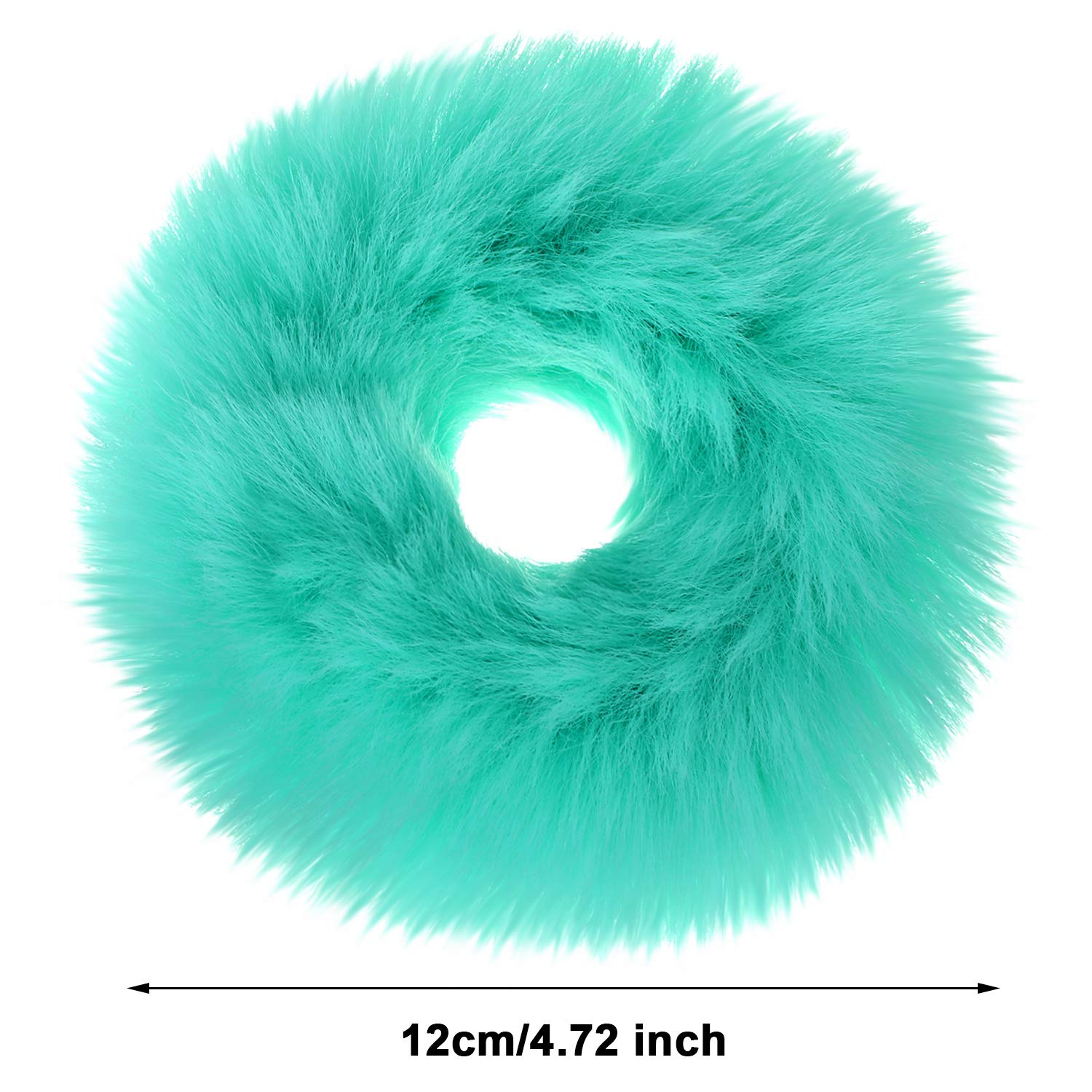 WILLBOND 30 Pieces Fuzzy Scrunchies Bulk Pompom Ball Elastic Hair Ties Fluffy Ponytail Holders Band for Women Hair Accessories, 21 Colors