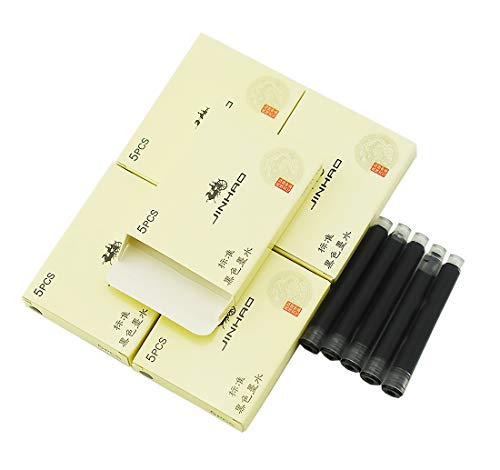 30 PCS Jinhao Fountain Pen Ink Cartridges International Standard Size - Black