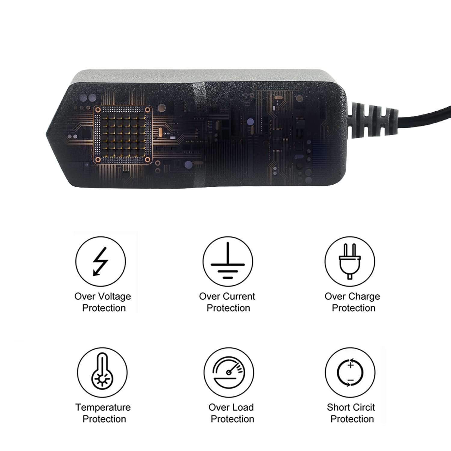 AC 12V 2A Power Supply Adapter Charger Cord for Yamaha PSR, YPG, YPT, DGX, DD, EZ and P Digital Piano and Portable Keyboard Series, Replacement PA-130 PA-130B Adapter -8.2FT